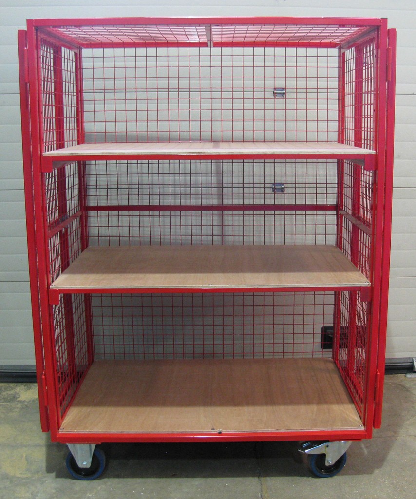 Stak-Red Mobile Mesh Security Cages With Adjustable Shelves Various ...