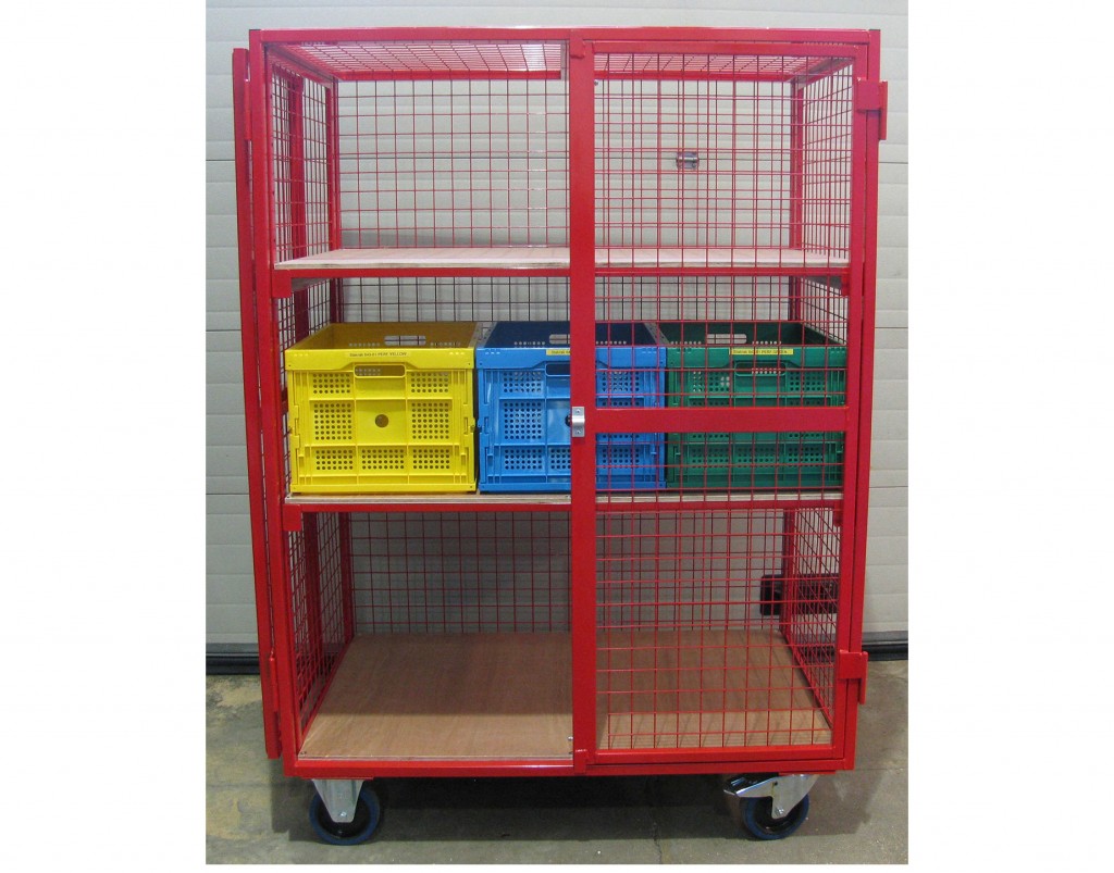 Stak-Red Mobile Mesh Security Cages With Adjustable Shelves Various ...
