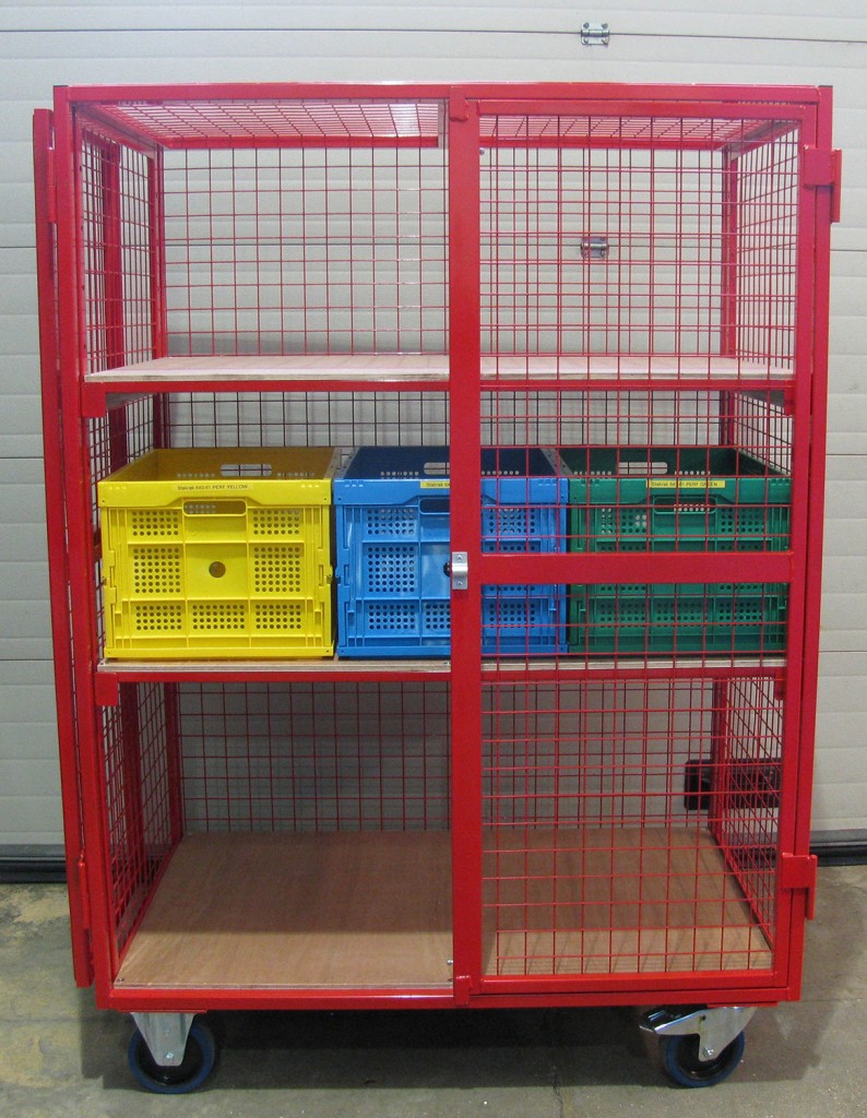 Stak-Red Mobile Mesh Security Cages With Adjustable Shelves Various ...